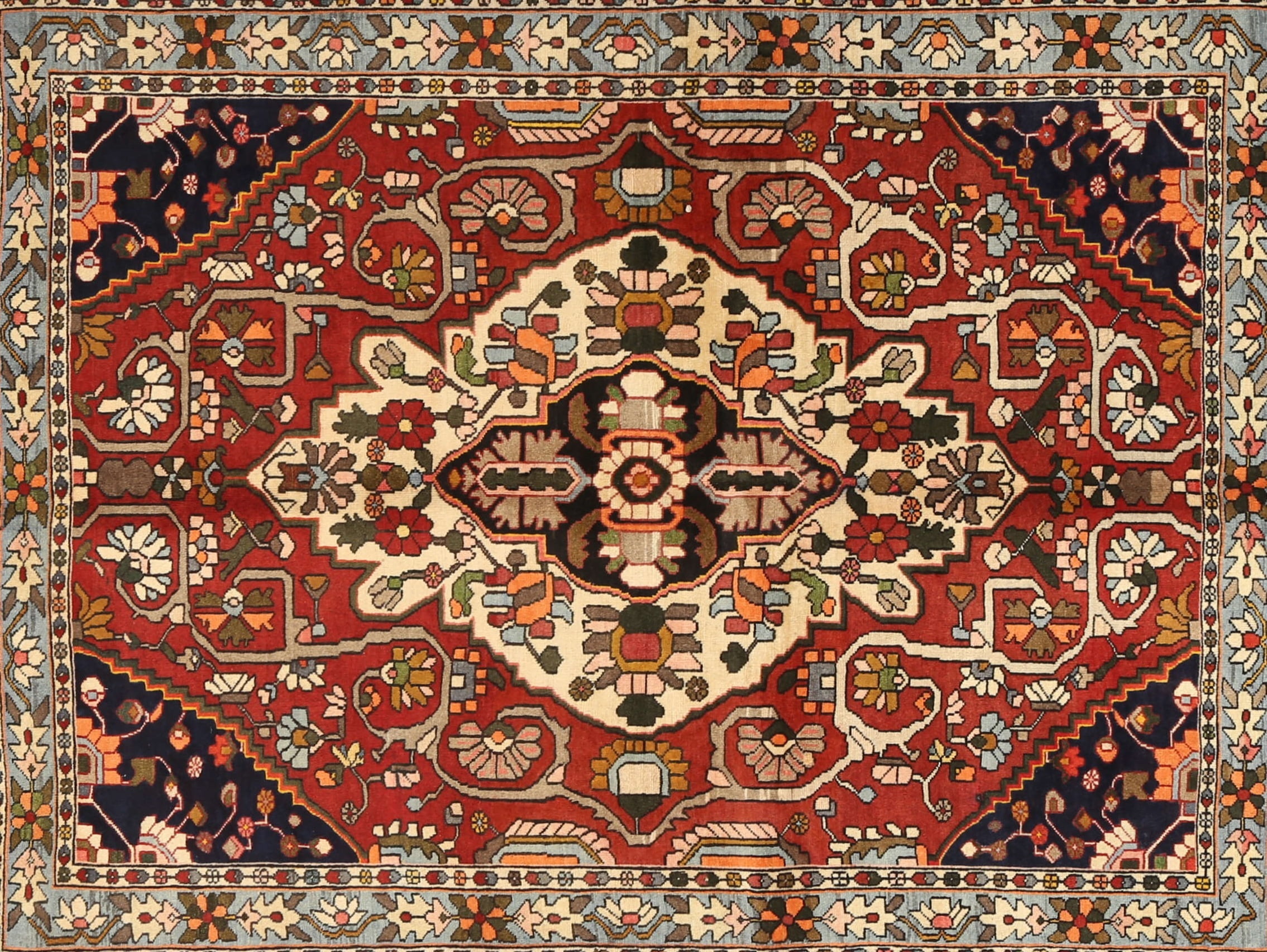 Ahgly Company Indoor Rectangle Traditional Saffron Red Persian Area ...
