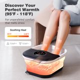 KNQZE Collapsible Foot Spa with Heat and Massage Rollers, Bubble, Red ...