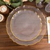 Efavormart 10 Pack Clear Sunflower Plastic Dinner Plates with Gold ...