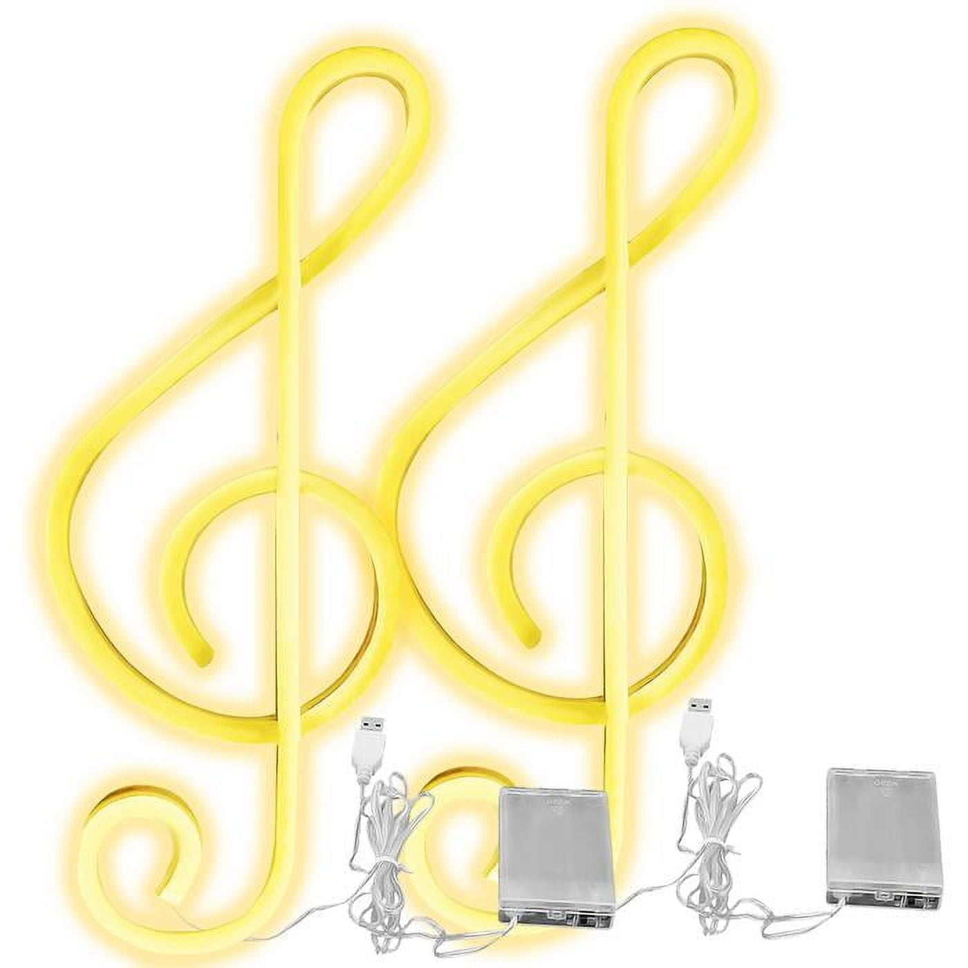 Luz Neón MelodyFlare04 2Pzas USB ó 3 Pilas AA 100lm Clave de Sol ...