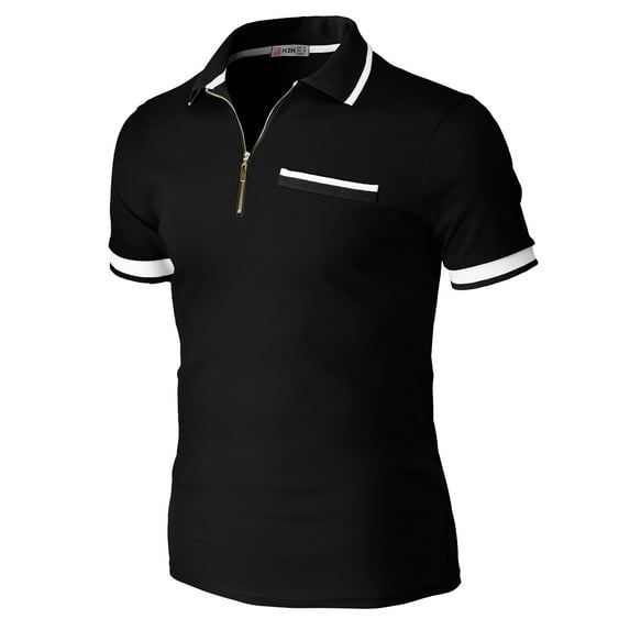 H2H Mens Casual Slim Fit Short Sleeve Collar Polo Shirts (CMTTS261 ...