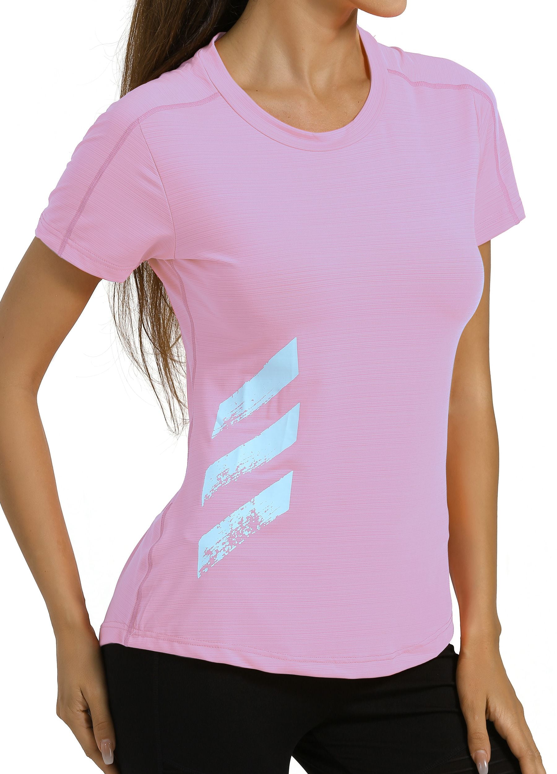 4pose Womens Short Sleeve Active T Shirt Quick Dry Athletic Yoga Tops