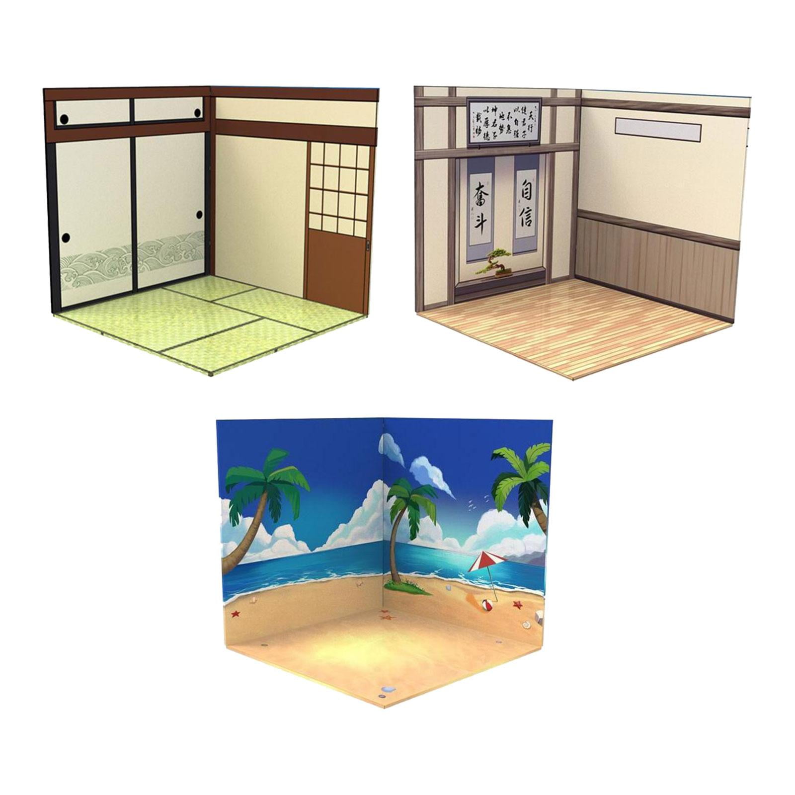 3 Pieces 1/12 Scale Action Figures Backdrop Diecast Car Collection ...