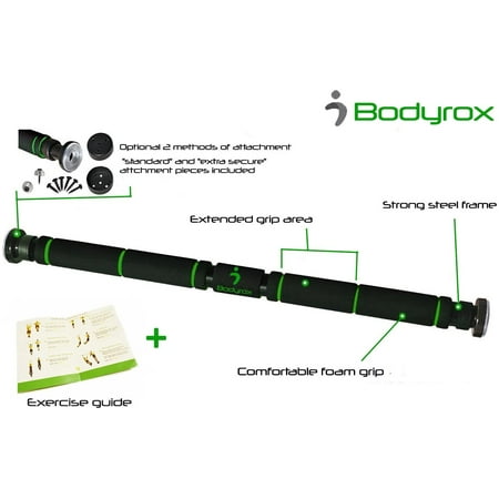 BODYROX Pull up/Chin up Bar | Premium Doorway Home Gym Fitness Bar with ...