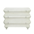 Maklaine Three Drawer Wood Bombay Accent Chest in Chalky White ...