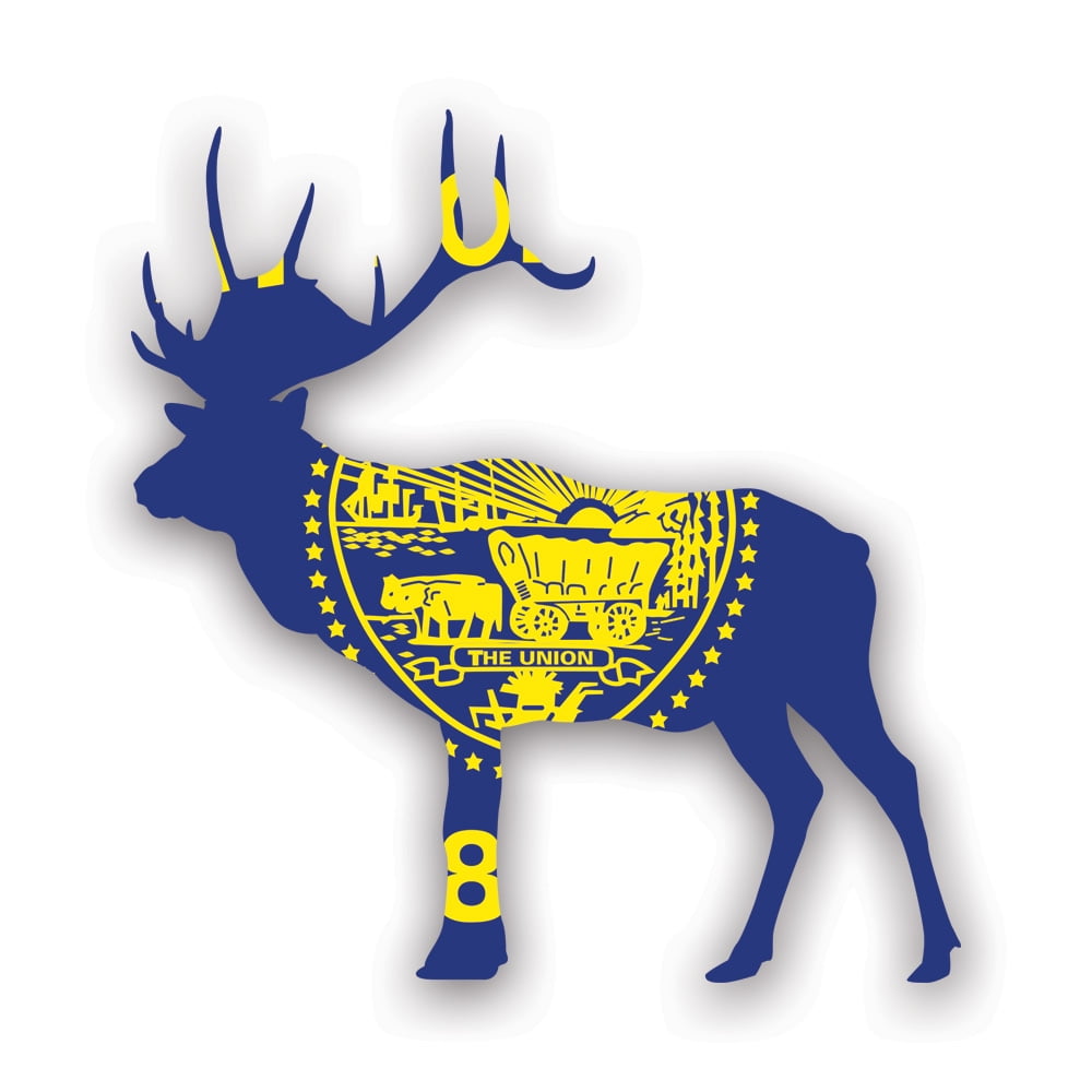 Oregon Deer Shaped Flag Sticker Decal - Self Adhesive Vinyl ...
