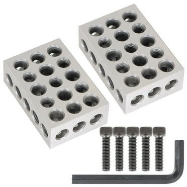 1-2-3 Blocks Matched Pair Hardened Steel 23 Holes (1x2x3) 123 Set with ...