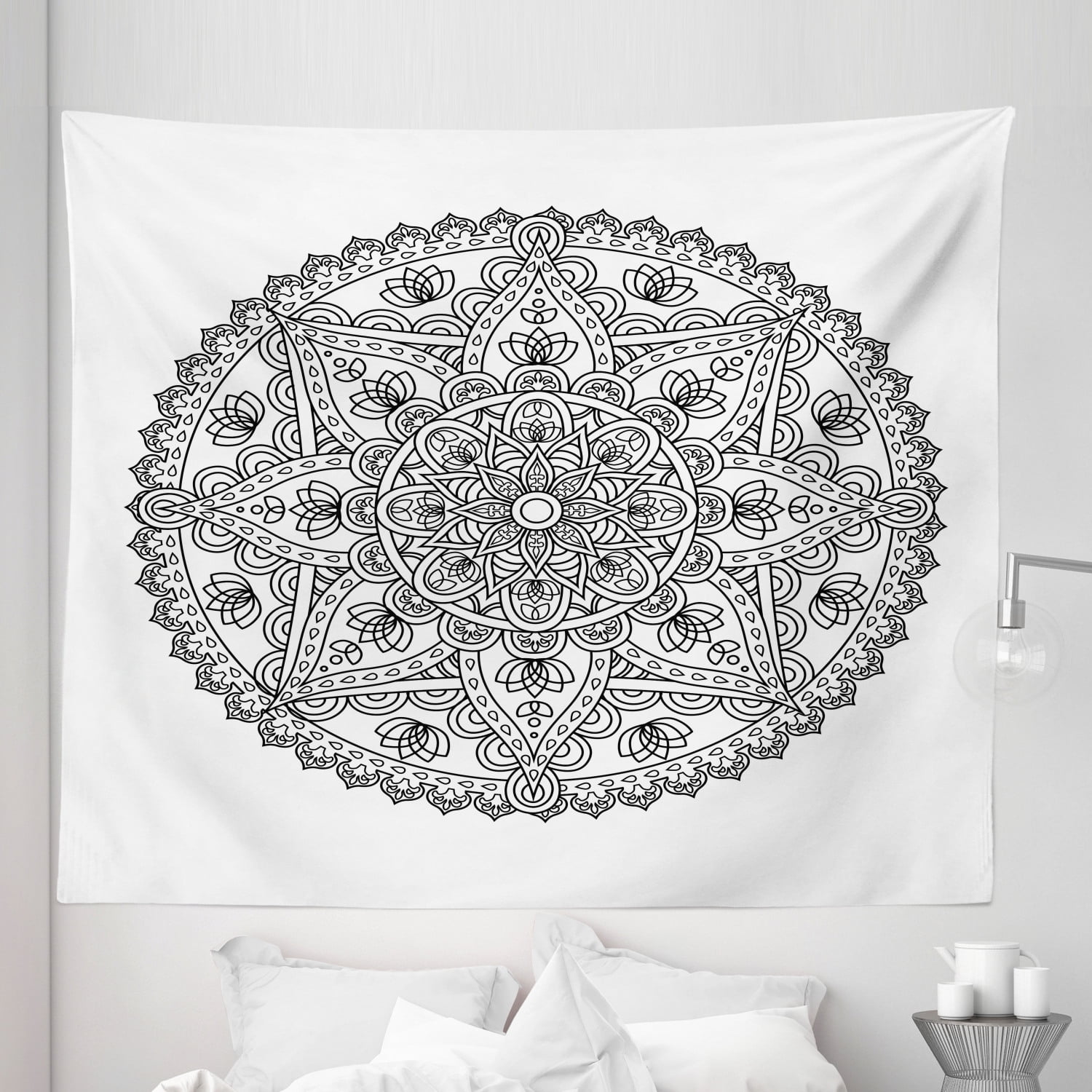 Lotus Tapestry, Oriental Mandala Pattern Flower Petal Effect Style ...