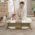 Foldable Baby Bathtub Portable Infant Baby Bath Tub with Thermometer ...