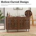 HLR 48" Accent Cabinet with 4 Doors, Vintage Hollow Carving Storage ...