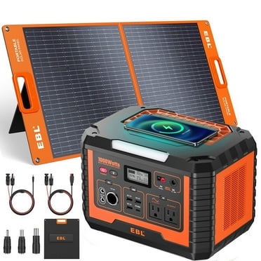 EBL Portable Power Station Voyager 1000, 110V/1000W Solar Generator, High Lithium Battery for ...
