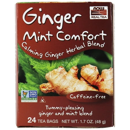 NOW Foods - NOW Real Tea Calming Ginger Tea Caffeine-Free Ginger Mint ...