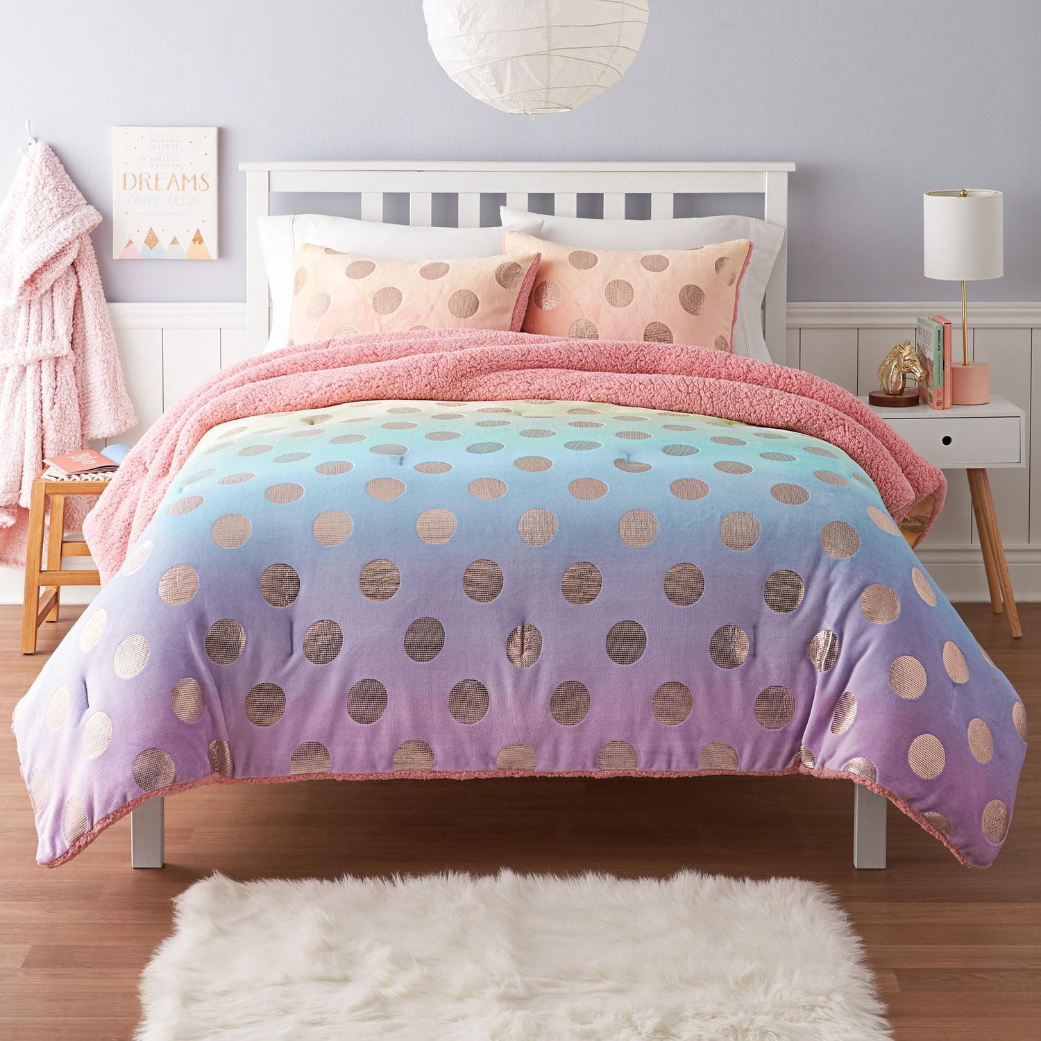 Click here for Mainstays Kids Msk Rain Dot Comforter Set D/Q prices