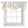 Beige Leaf Tie Up Valances Curtain, Tropical Country Watercolor Jungle ...