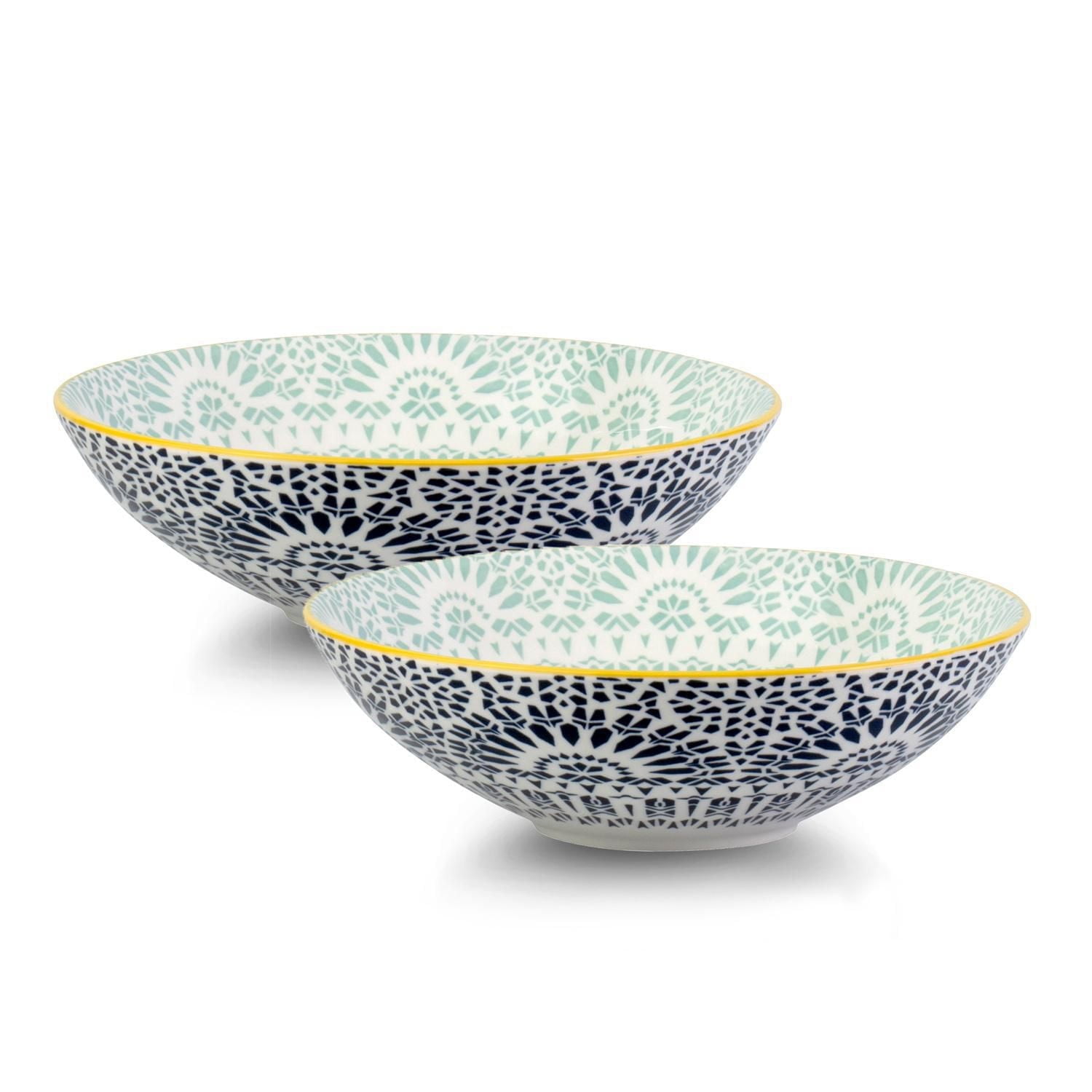 Click here for Brilliant Paisley Bleu Porcelain Pasta Salad Poke... prices
