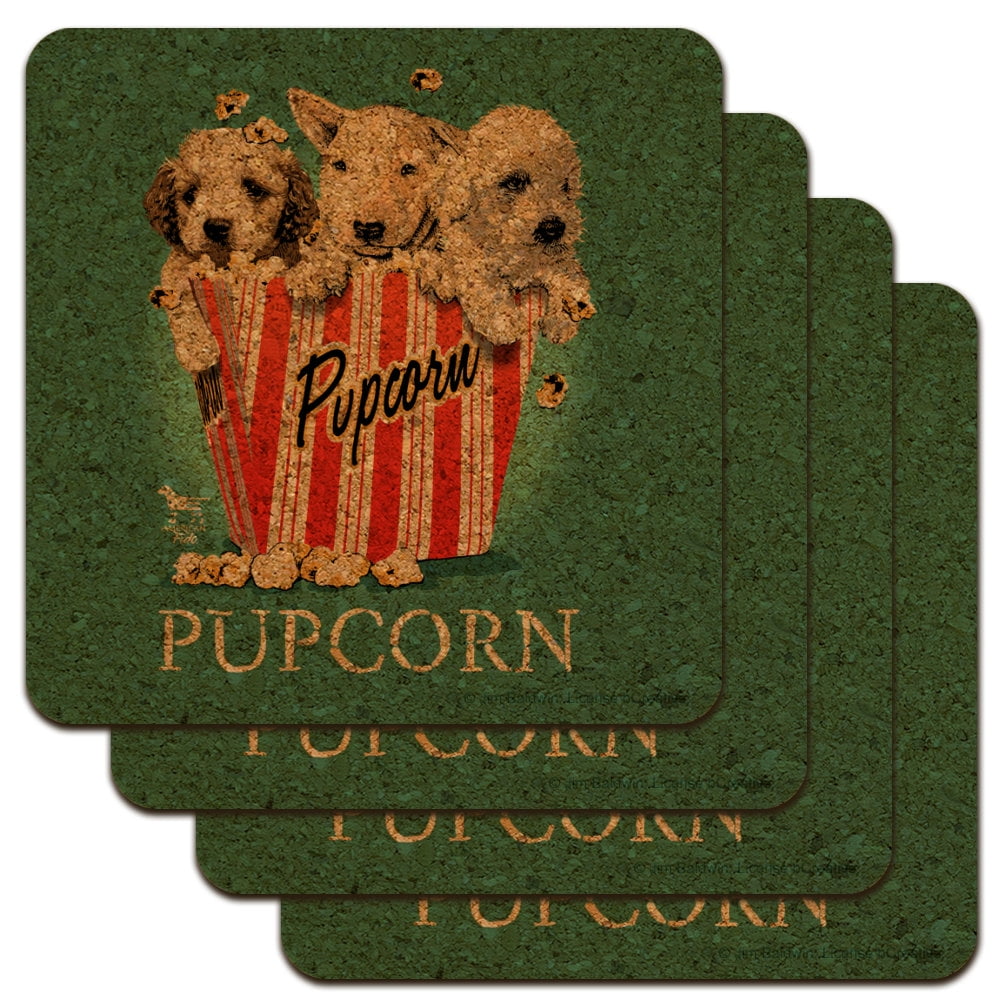 Pupcorn Movie Theater Popcorn Dogs Humor Funny Low Profile Novelty Cork ...