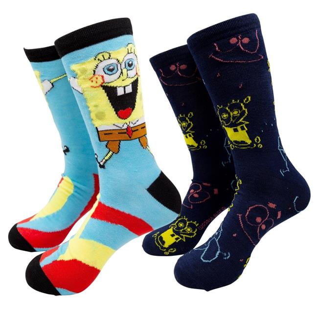 SpongeBob SquarePants 2-Pair Pack Crew Socks - Walmart.com - Walmart.com