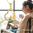 14K Yellow Gold Reading Lover Gift Book Necklace Reading Women Jewelry ...