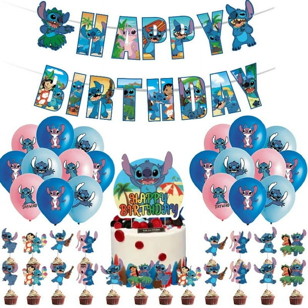 Lilo And Stitch Themed Birthday Party Decoration Balloon Flag Banner ...