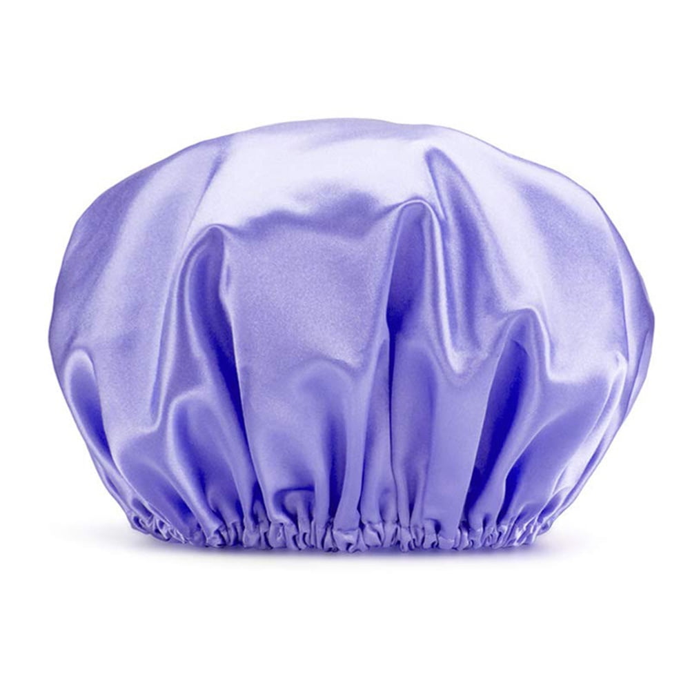 Waterproof Shower Cap Double Layer Solid Color Shower Cap for Women ...