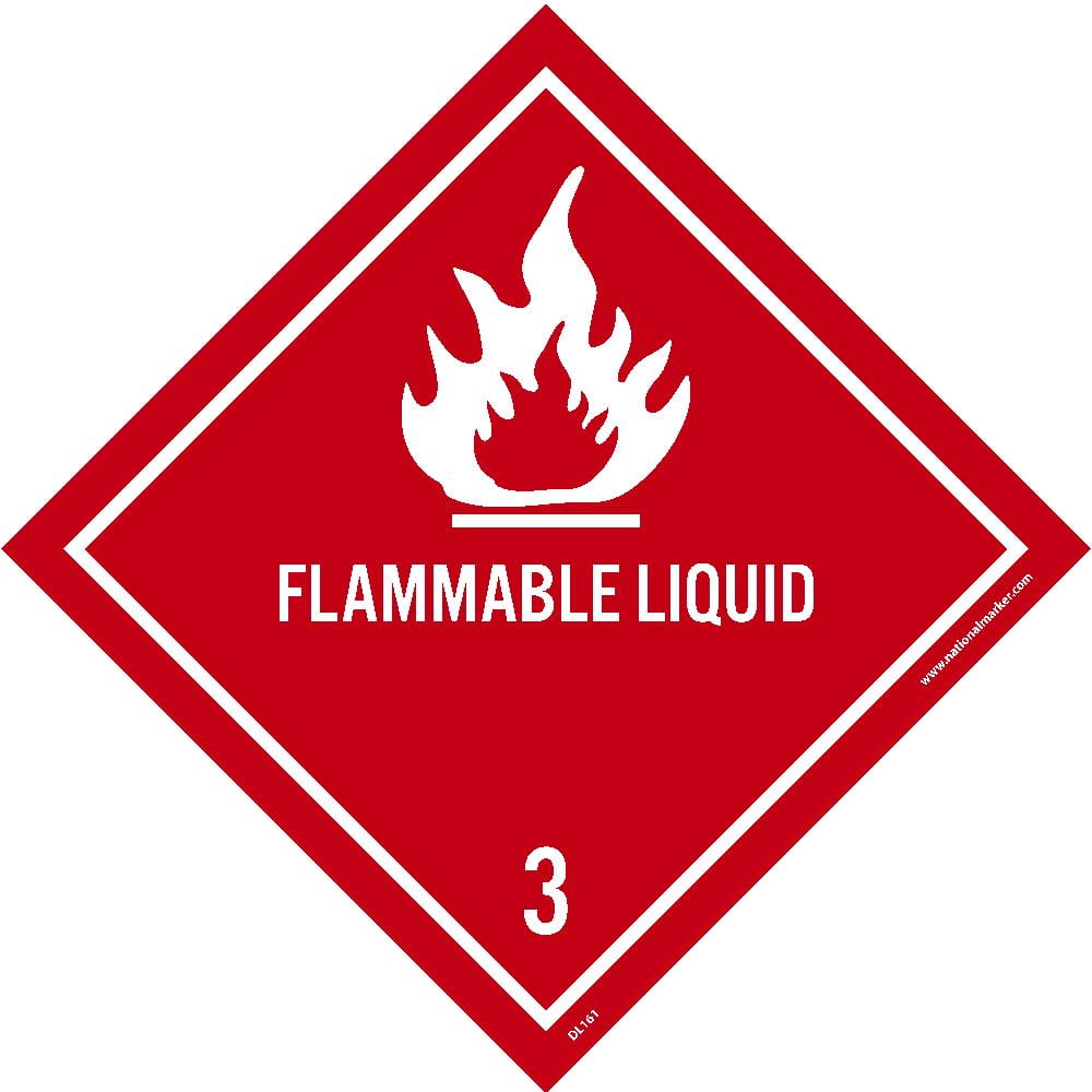 NMC Signs Dl161Ap, Flammable Liquid 3 Dot Label, 4 X 4, Pressure ...
