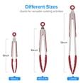 Bundlepro Stainless Steel Kitchen Tongs with Silicone Tips, 3 Sizes 7 ...