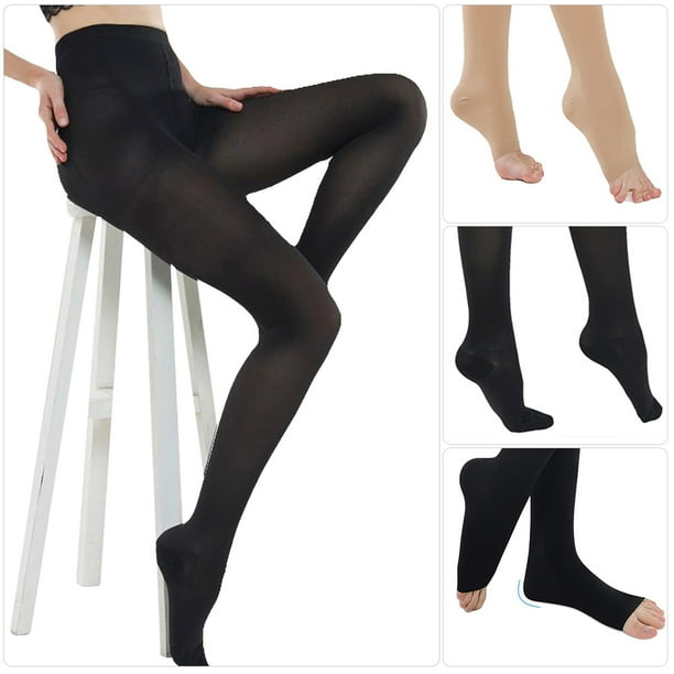 1 2 Pairs Compression Pantyhose 23-32 mmHg Opaque Graduated Support ...