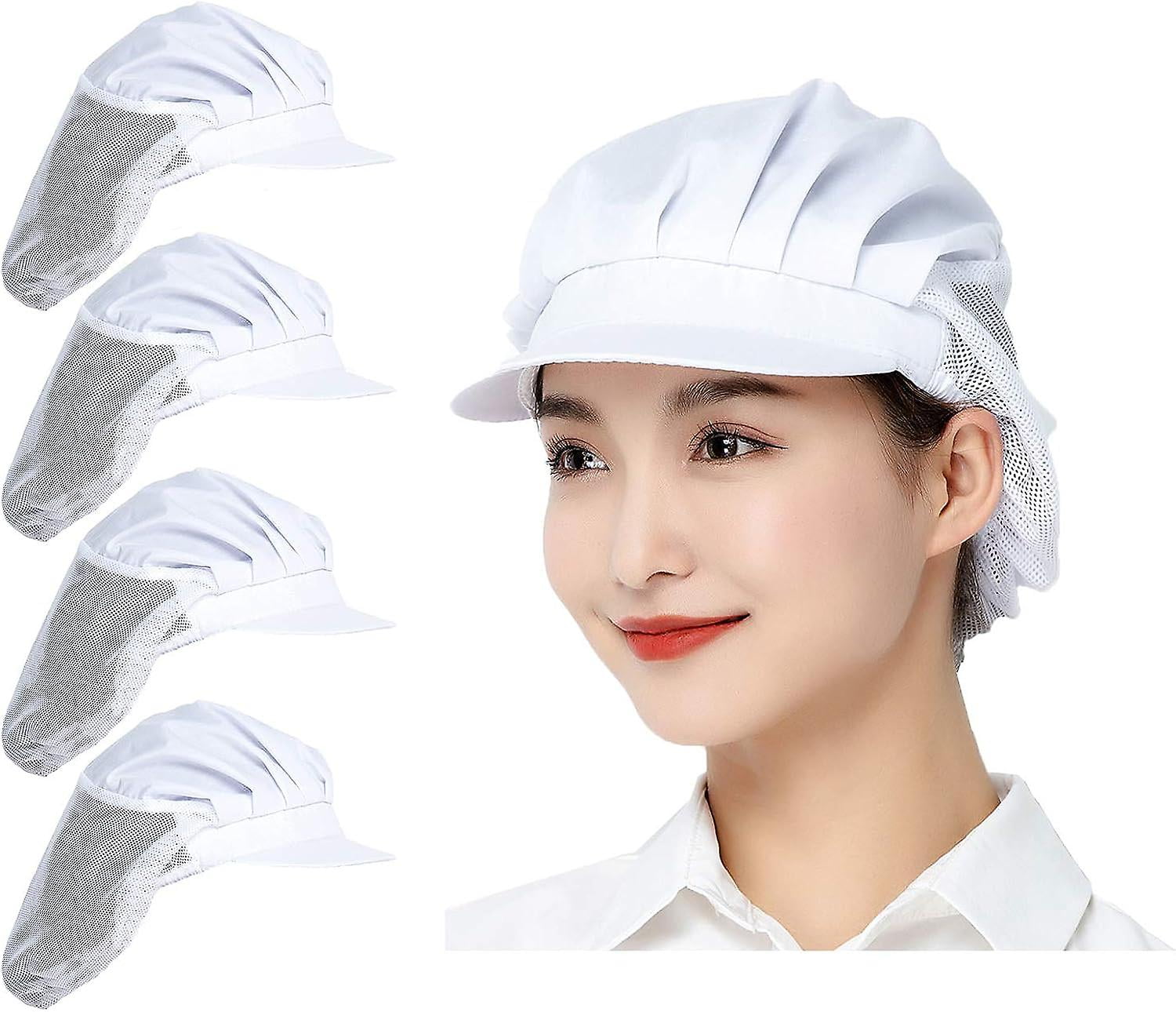 Oski 4pcs Chef Hats-kitchen Baker Cooking Hair Nets Food Service Caps ...