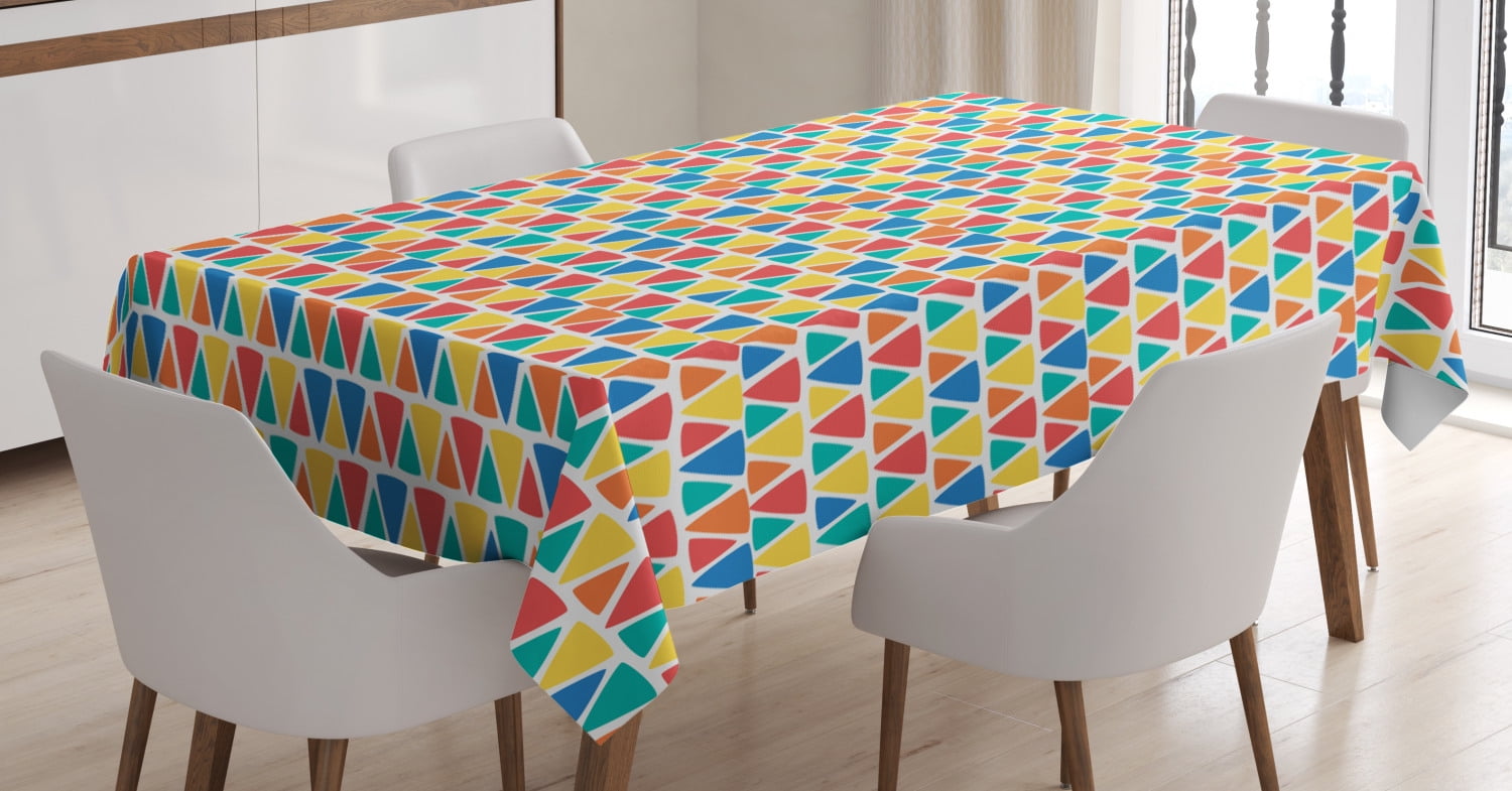 Ethnic Tablecloth, Primitive Ornamentation Inspired Geometrical Shapes ...