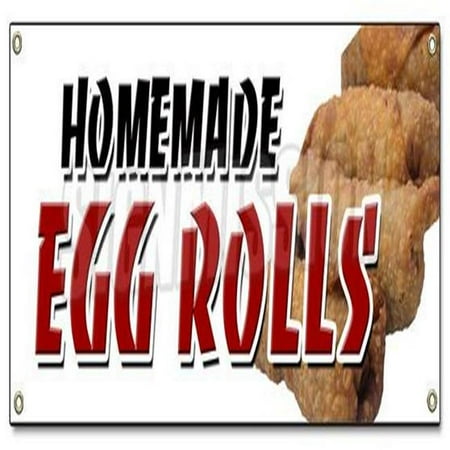SignMission B-Homemade Egg Rolls 18 x 48 in. Banner Sign - Homemade Egg ...