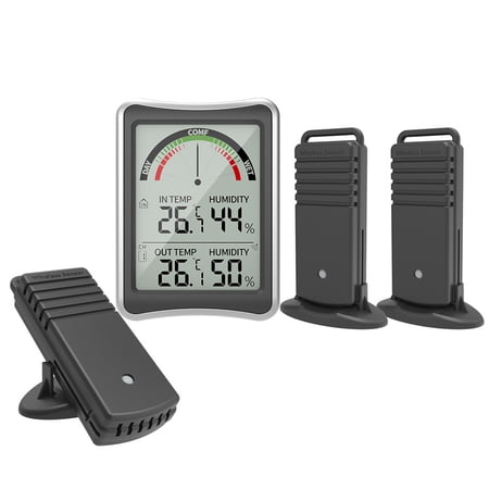 Indoor And Outdoor Dual-Channel Temperature Moisture Meter Outdoor ...