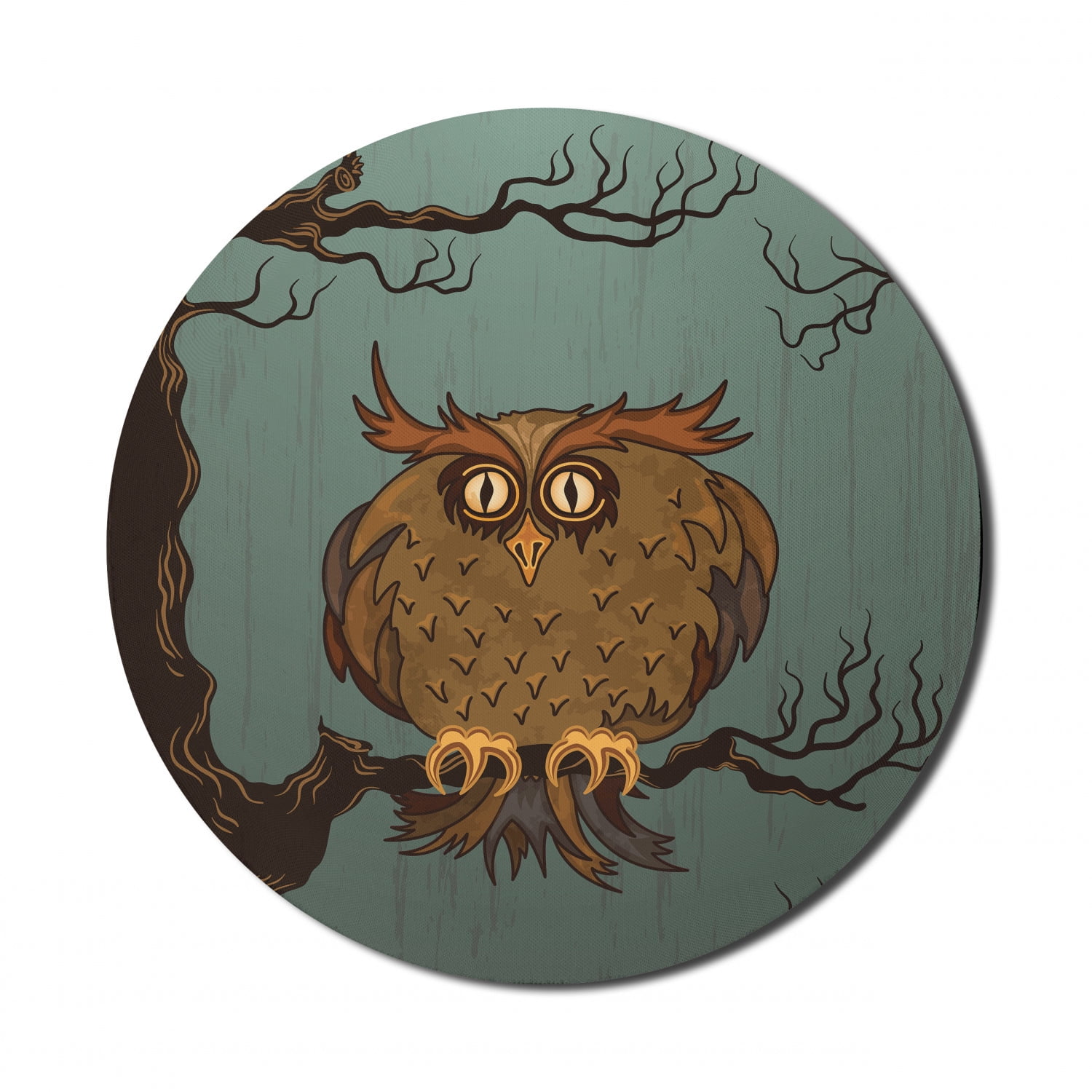 Owl Mouse Pad for Computers, Exhausted Hangover Tired Owl in Oak Tree ...