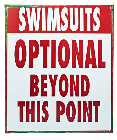 Swimsuits Optional Tin Sign - Walmart.com
