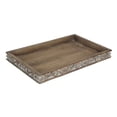 Contemporary Home Living 16.5" Brown Rectangular Tray with Side ...