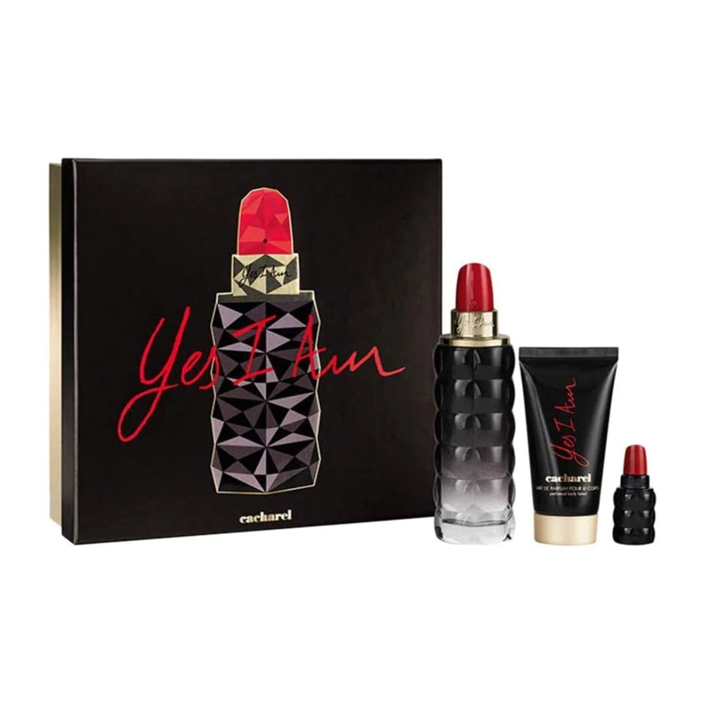 SET Cacharel Yes I am Eau de Parfum 75ml + Body Lotion 50ml + Mini 5ml ...