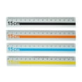 2pc 15cm Metal Straight Ruler Slip Resistant Design Portable Size For ...