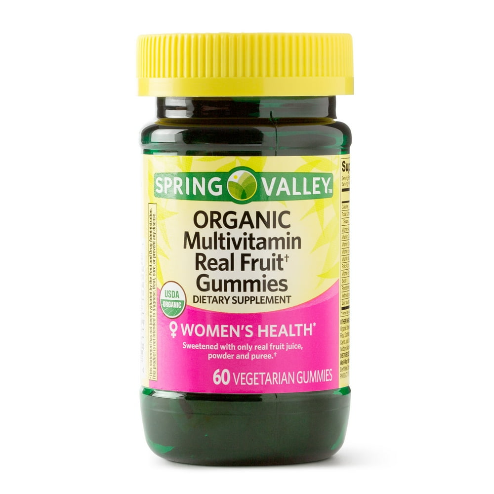 Spring Valley Women's Organic Multivitamin Real Fruit Gummies, 60 Ct ...