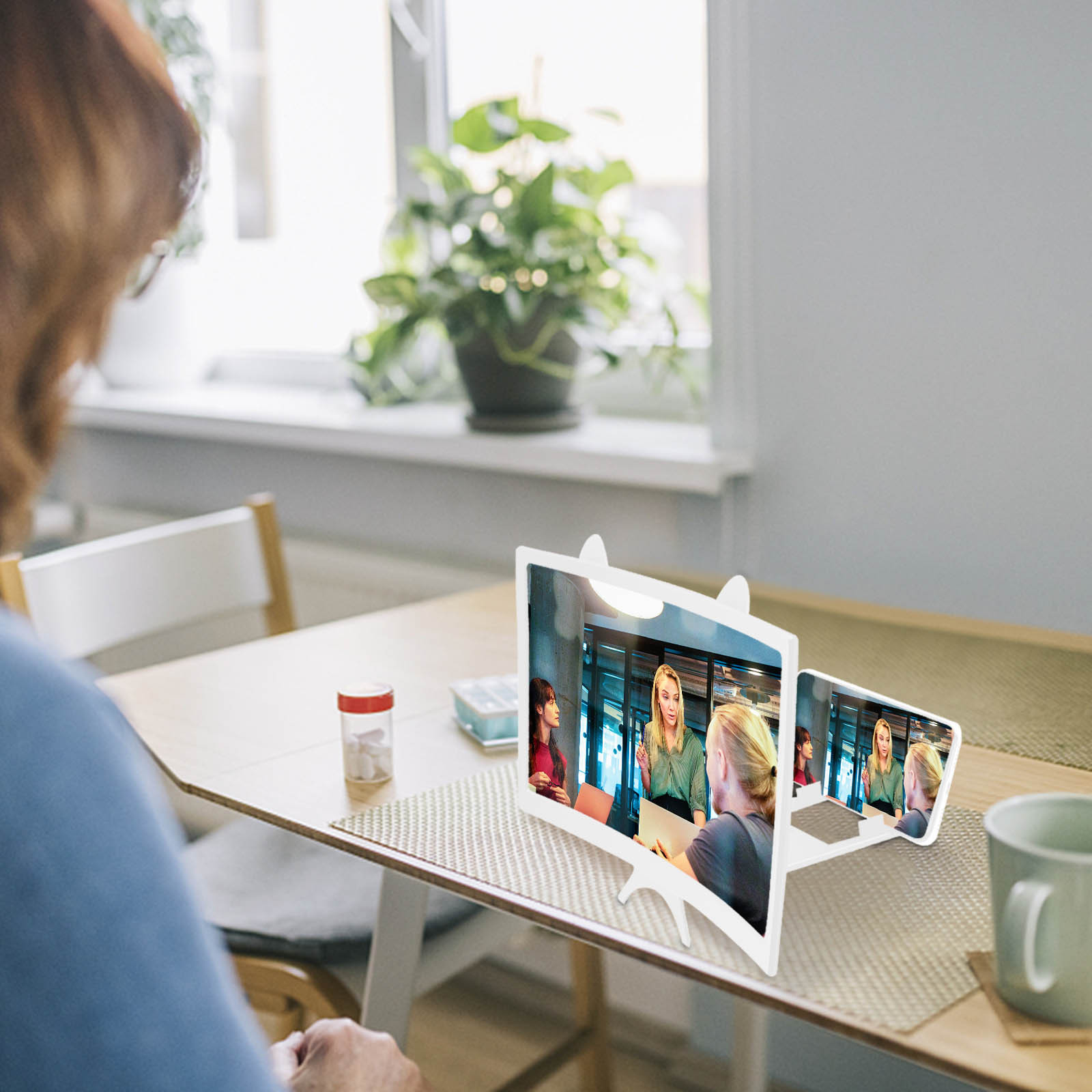 lulshou Curved Screen Mobile Phone Screen Amplifier Desktop Lazy ...