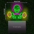 Alien Neon Sign for Wall Decor, Gym Wall Decor Neon Light Dimmable LED ...