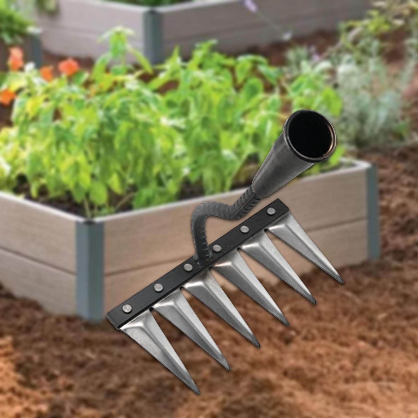 Colaxi Gardening Hand Weeder Tool Garden Rake, Heavy Duty, Steel ...