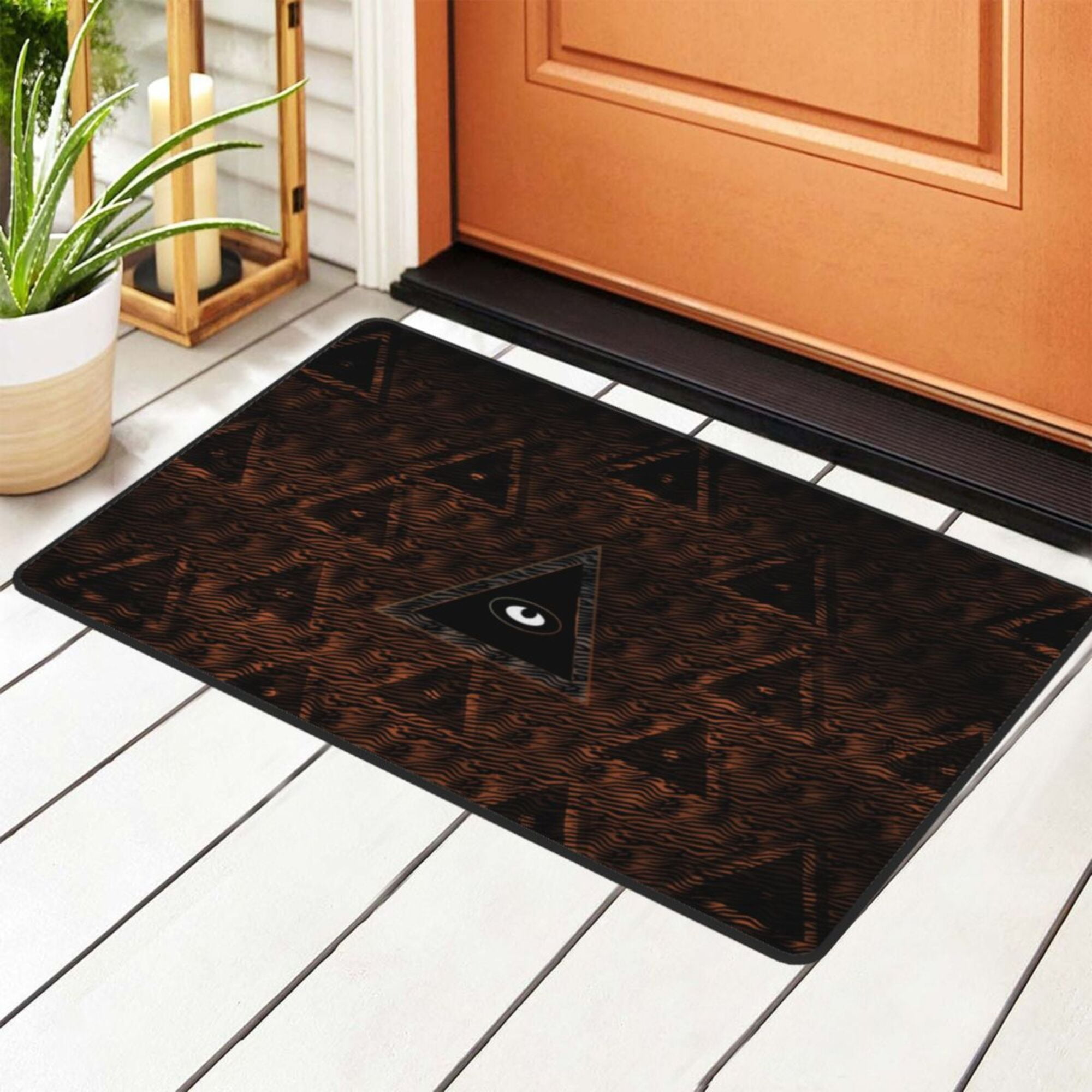 Illuminati Triangle Eye Rugs Doormat, Non-Slip Machine Washable Carpets ...