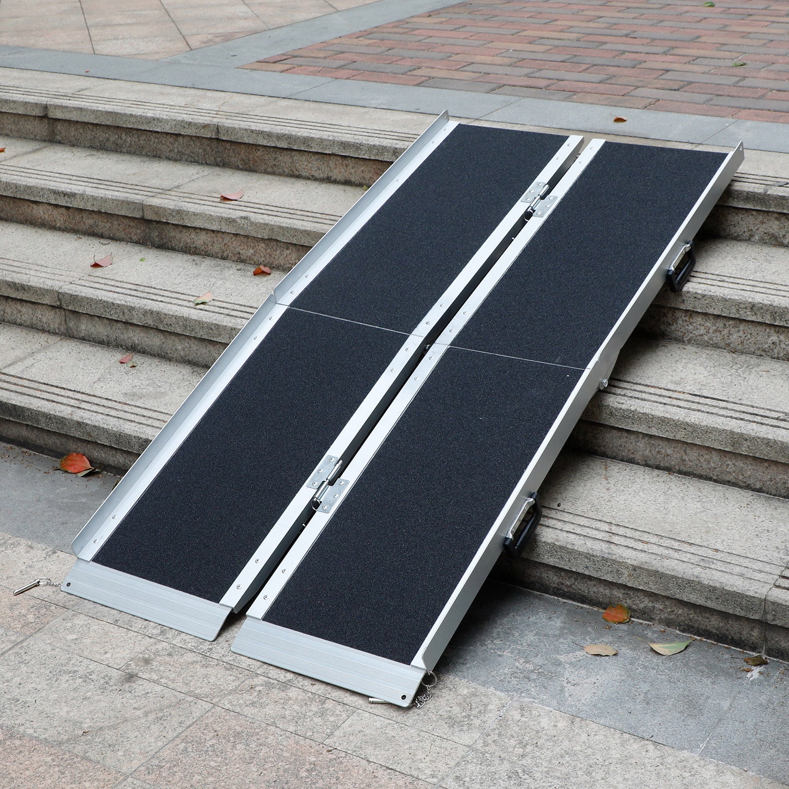 Non-Skid Threshold Ramp Portable Aluminum Folding Wheelchair Ramp for ...