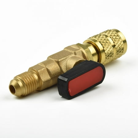 HVAC A/C Straight SHUT-OFF Ball Valve Adapter For R134a R22 R12 R410a 1 ...
