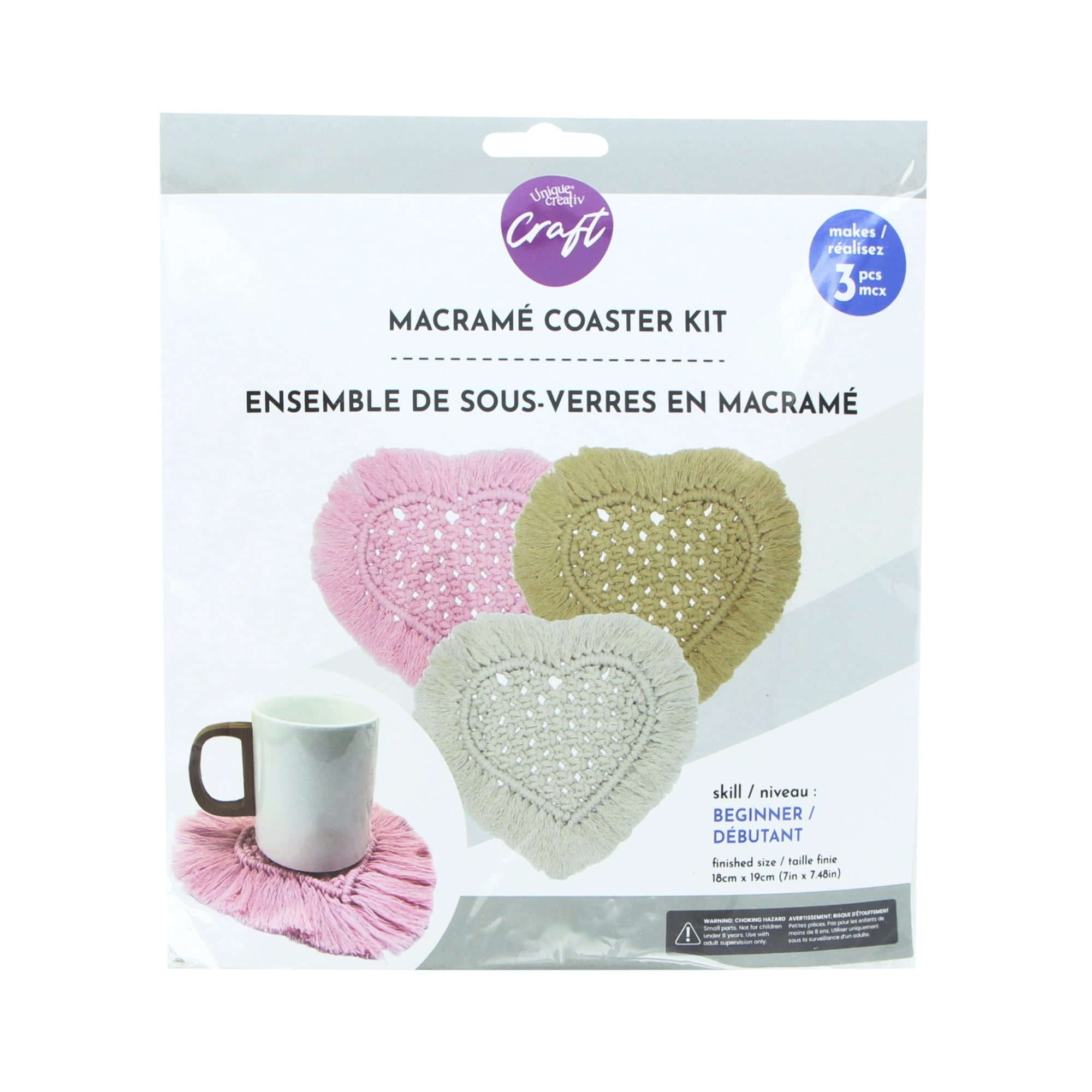 Click here for Unique Creativ Craft Macramé Coaster Kit - Heart... prices