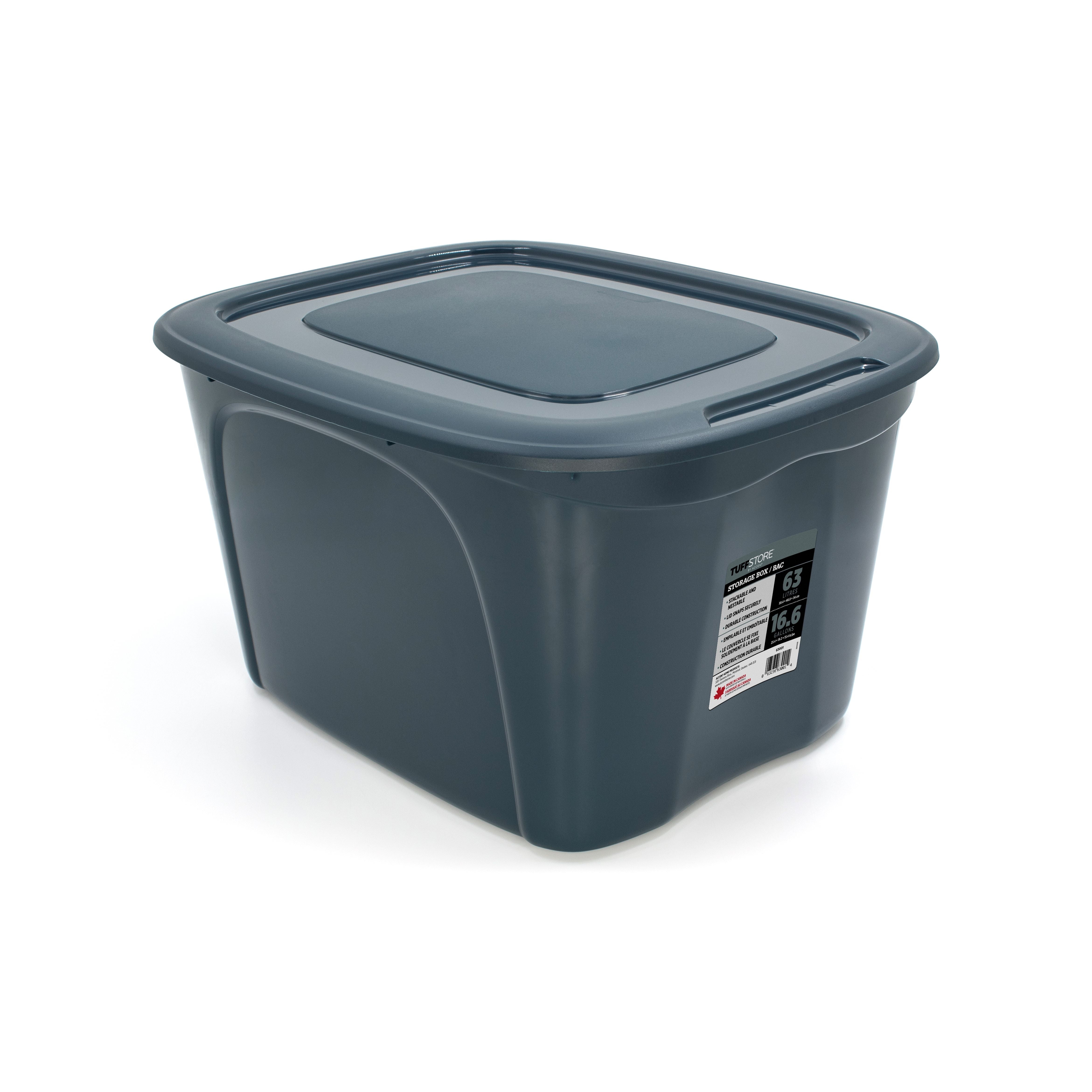 Tuff StoreTM Branded 63L (16.6 gal.), Utility Series Storage Tote in ...