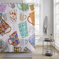 Ceramic Mugs Shower Curtain for Bathroom, Rustic Abstract Rustic ...