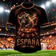 Athletic V-Neck Fan Gift T-Shirt for Men with Spain Flag Graphic ...