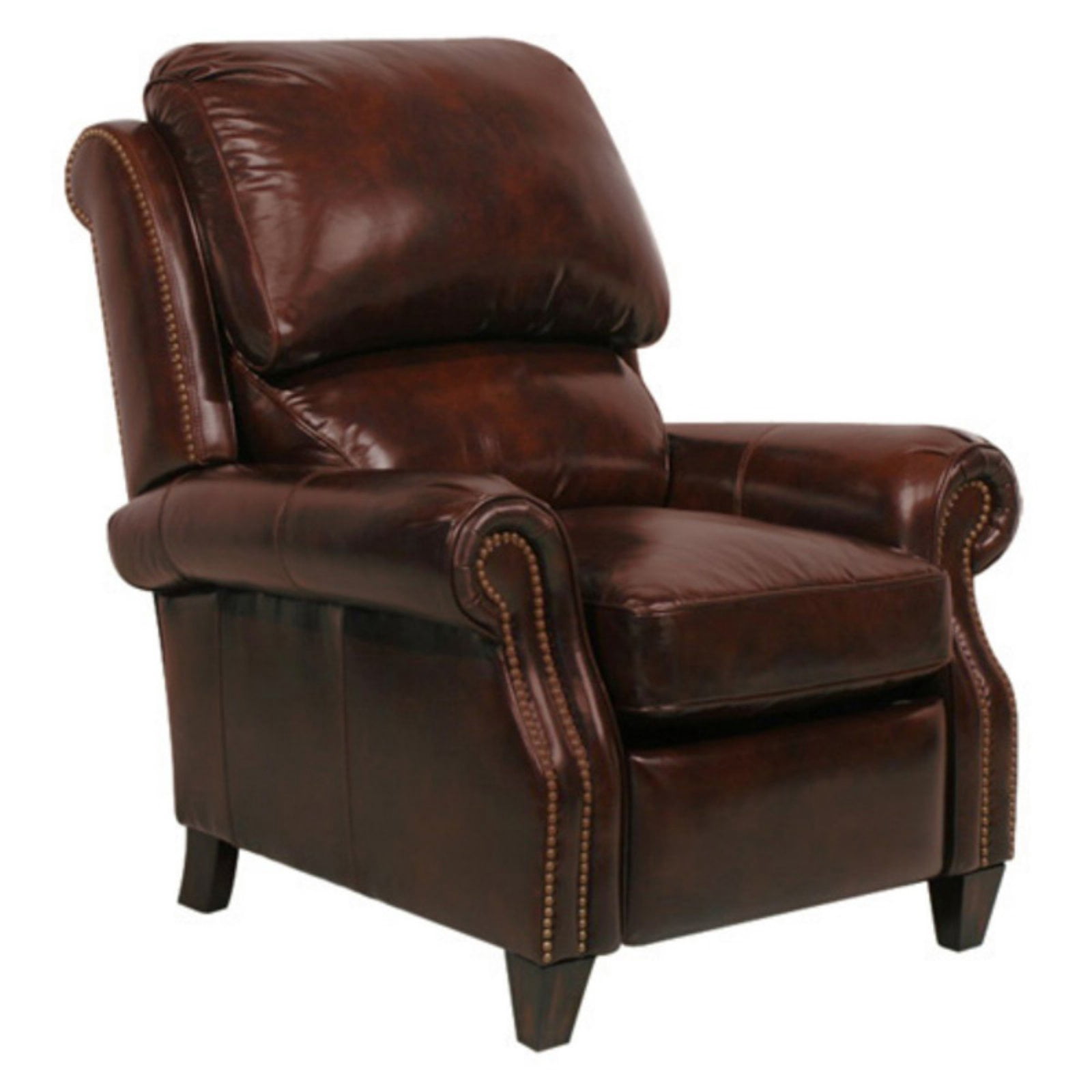 Barcalounger Churchill II Leather Recliner with Nailheads - Walmart.com