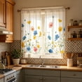 2D Print Kitchen Short Curtain, Washable Fabric Panel for Window ...