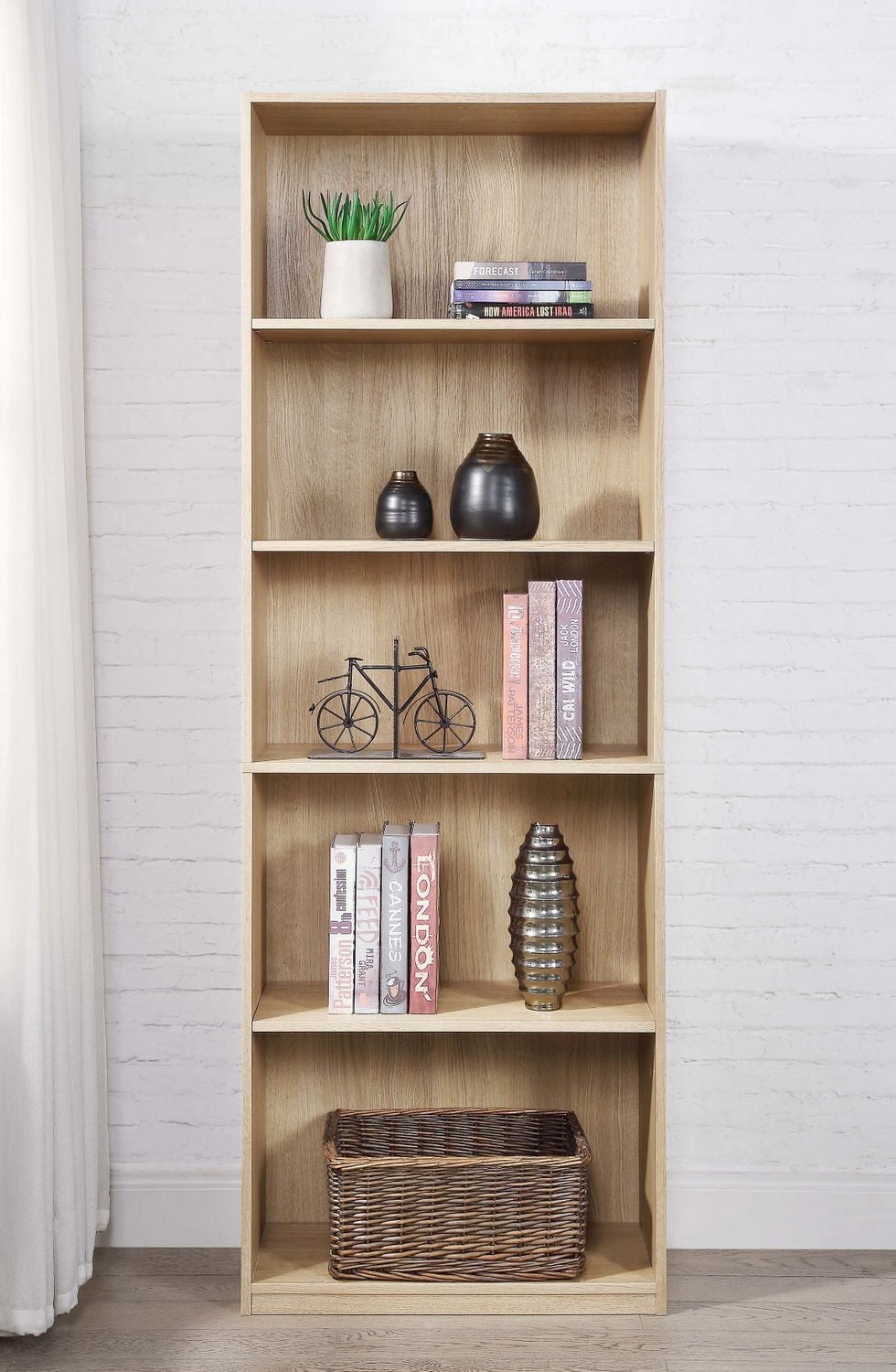 Mainstays 5-Shelf Bookcase with Adjustable Shelves, Birch - Walmart.ca
